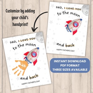 Fathers Day Handprint Art Craft, PRINTABLE | Gift for Dad From Kids ...