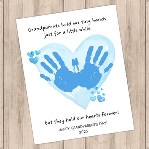 Grandparents Day Handprint Art Craft Printable Gift for - Etsy