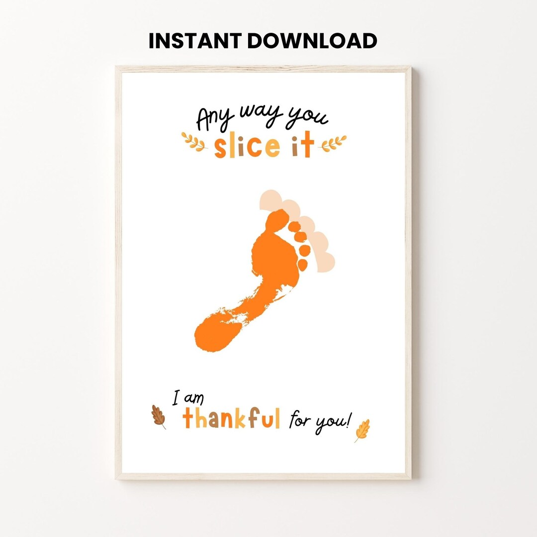 Thanksgiving Footprint Craft, Printable | Thanksgiving Handprint Art ...
