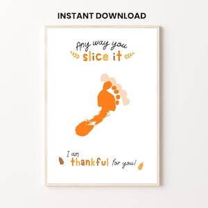 Thanksgiving Footprint Craft, Printable | Thanksgiving Handprint Art ...