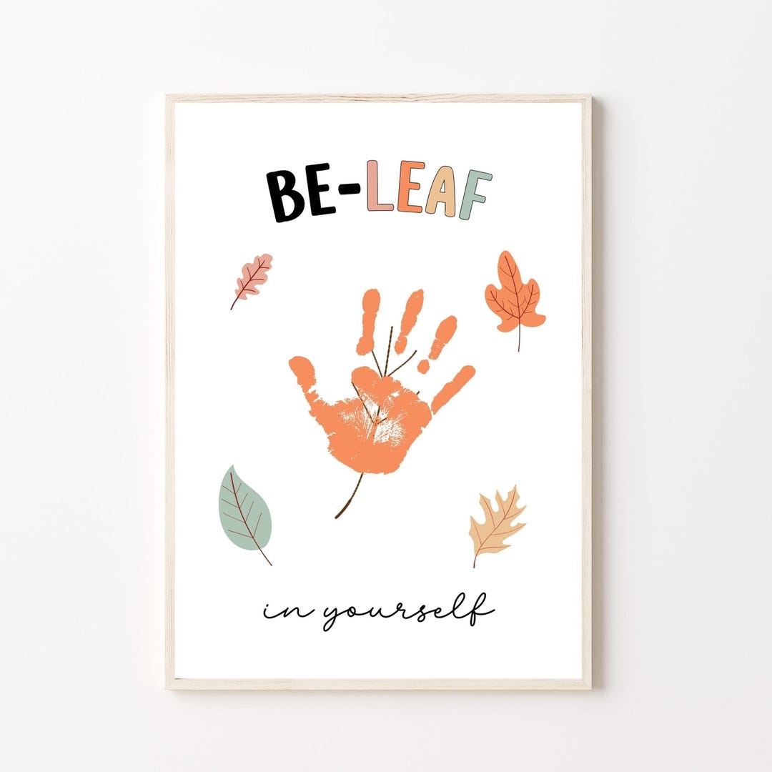 Fall Handprint Art, Printable | Leaves Handprint Craft, Autumn Crafts ...