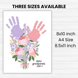 Grandparents Day Flower Handprint Art Craft, Printable | Gift for ...