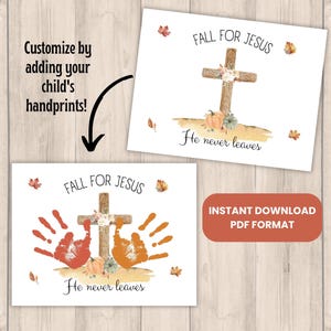 Fall Handprint Art: "fall for Jesus" | Printable Christian Preschool ...