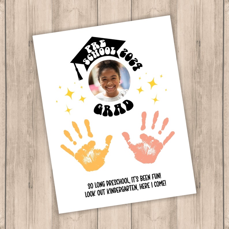 Preschool Graduation Handprint Art Craft, Printable | Last Day of ...