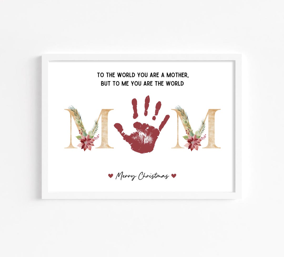 Christmas Handprint Art, Printable | DIY Xmas Keepsake Gift for Mom ...