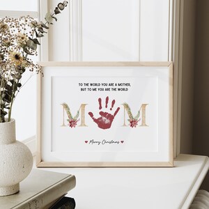 Christmas Handprint Art, Printable | DIY Xmas Keepsake Gift for Mom ...