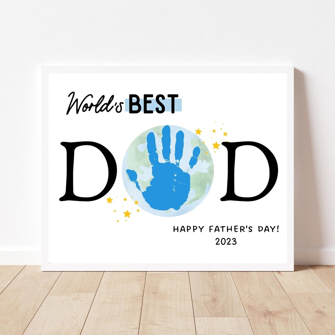 Fathers Day Handprint Art Craft, PRINTABLE Gift for Dad From Kids ...