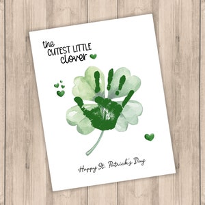 St Patricks Day Handprint Art Craft, Printable | Saint Patricks Day ...