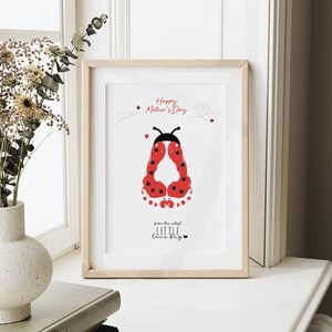 Mothers Day Love Bug Footprint Art Craft for Baby, Printable| Handprint ...