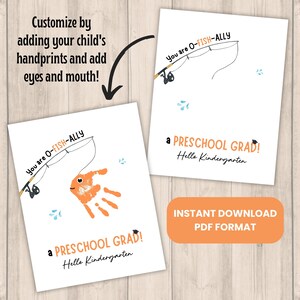 Preschool Graduation Handprint Art Craft, Printable | Last Day of ...