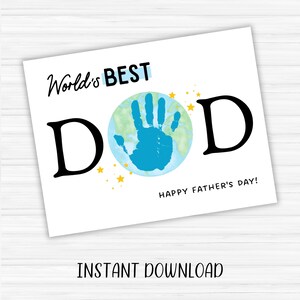 Fathers Day Handprint Art Craft, PRINTABLE | Gift for Dad From Kids ...