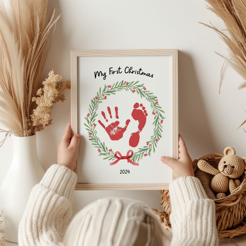 My First Christmas: Handprint Art for Infants and Toddlers, Printable ...