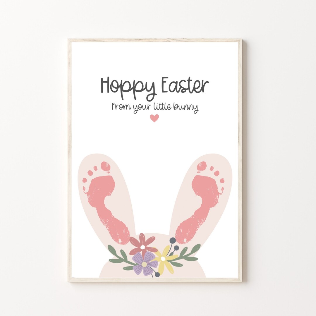Easter Footprint Handprint Art Craft, Printable | Baby Toddler Kids or ...