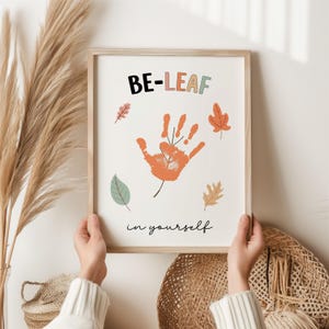 Fall Handprint Art, Printable | Leaves Handprint Craft, Autumn Crafts ...