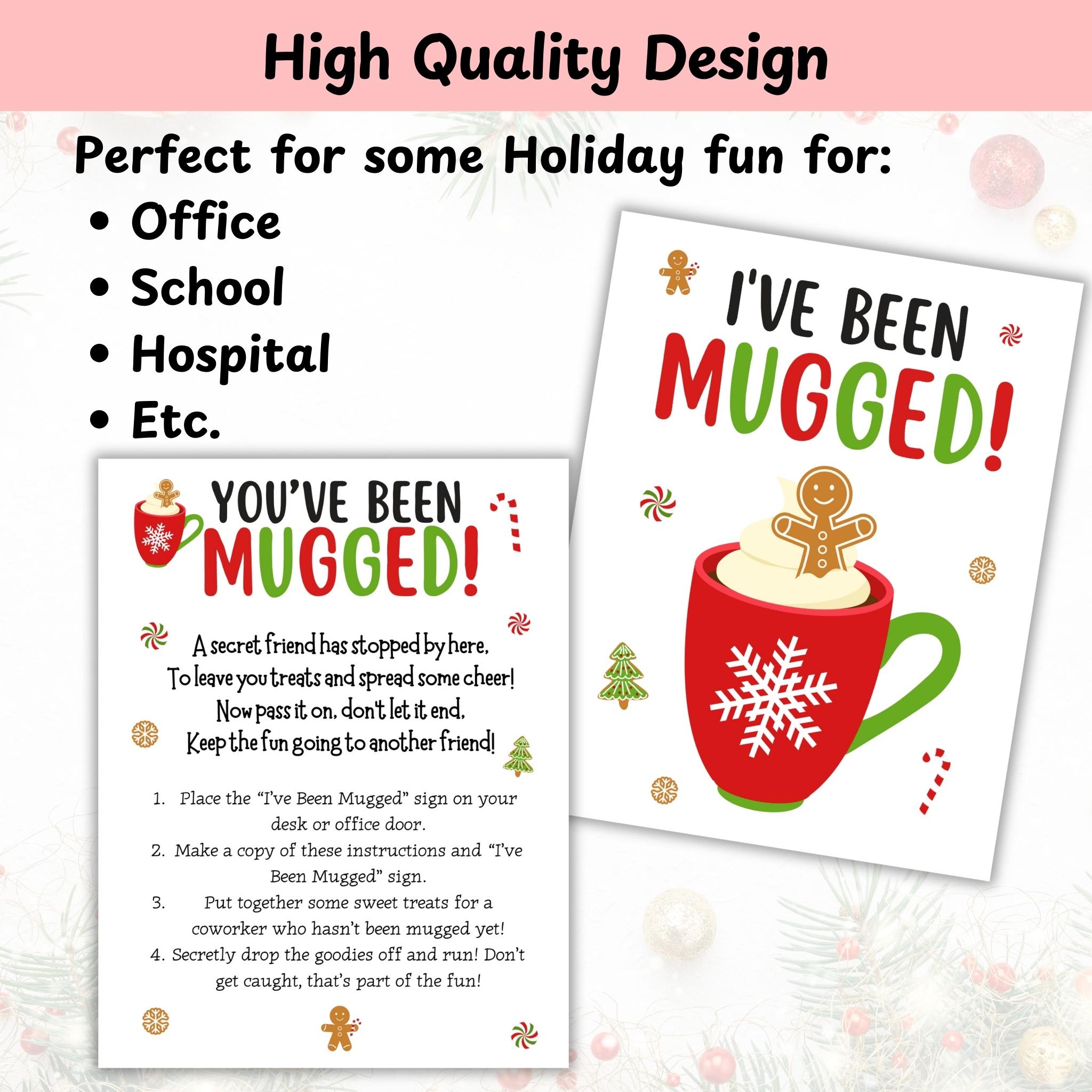 Youve Been Mugged Printable, Office Coworker Game | Christmas Team ...