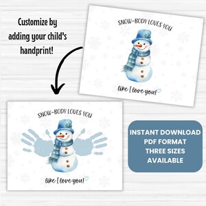 Winter Handprint Art Craft, Printable, Christmas or Holiday DIY Card ...