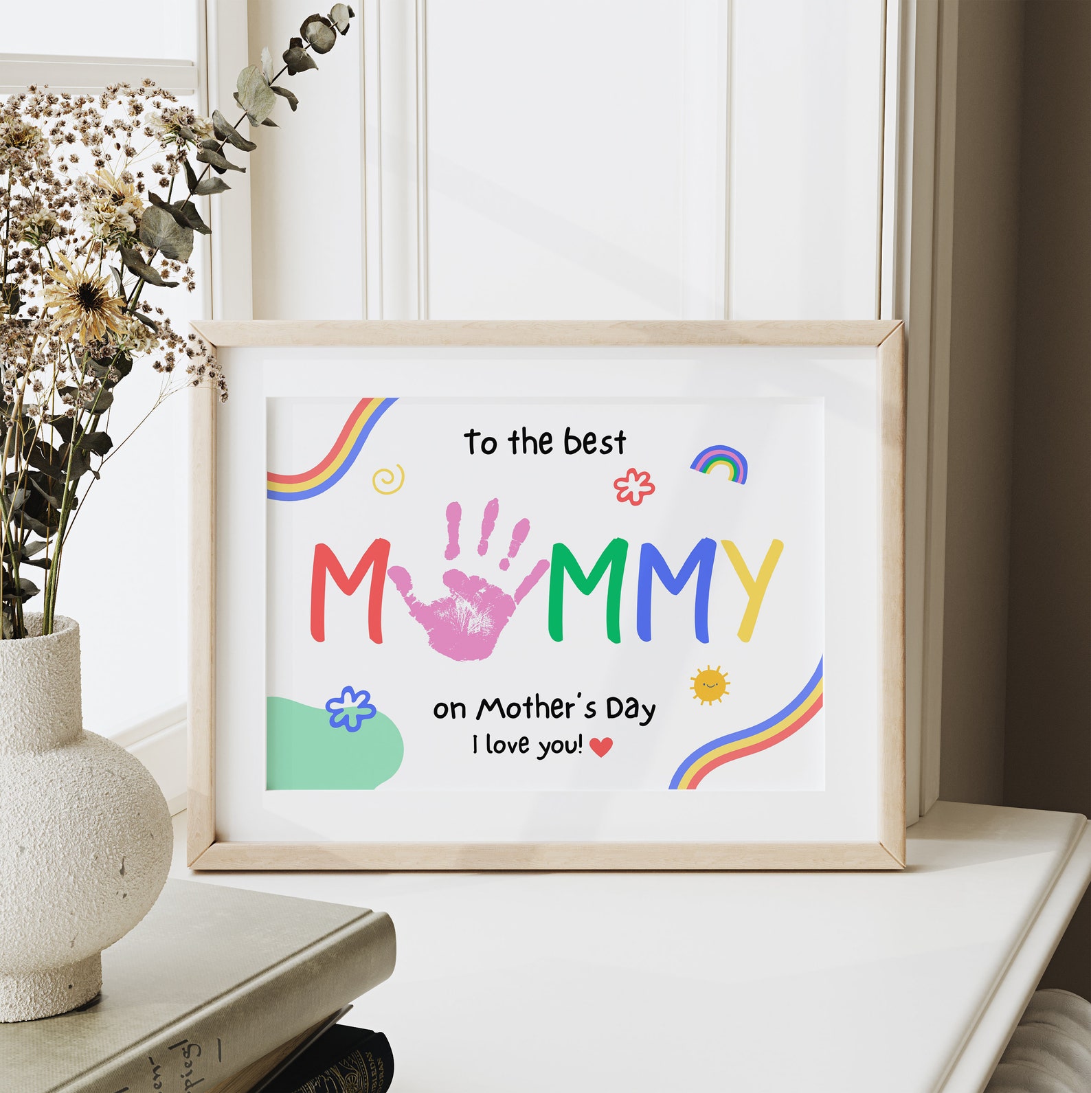 Mother's Day Mommy Handprint Art Craft, Printable | Gift for Mom From ...