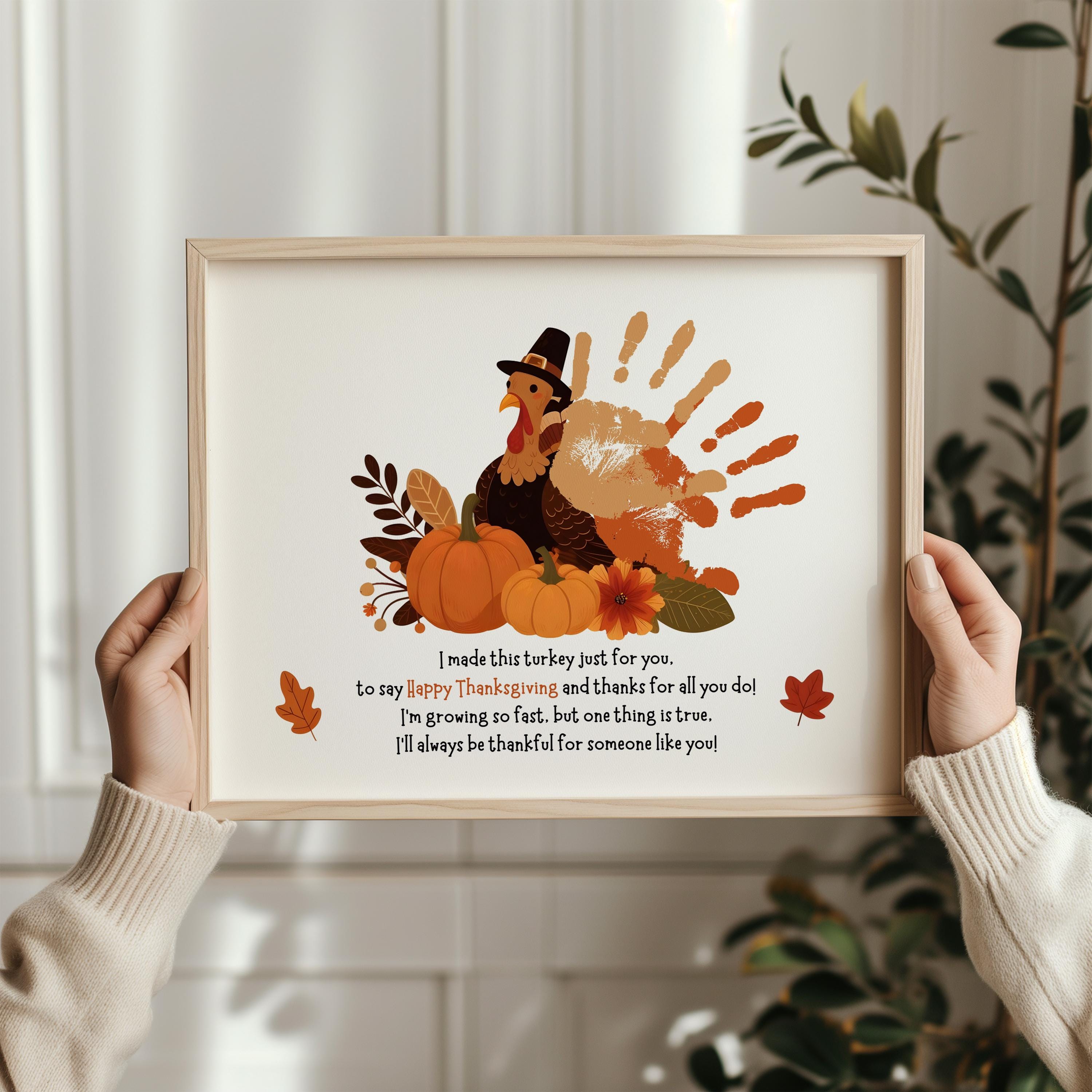 Thanksgiving Turkey Handprint Art Printable | November Handprint Craft ...