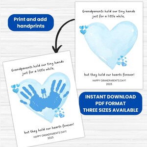 Grandparents Day Handprint Art Craft Printable Gift for - Etsy