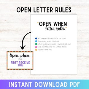 Open When Letters Envelope Cards for College Student or Going Away Gift ...