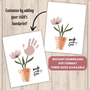 Flower Handprint Craft Art, Mothers Day Activity, for Mom or ...