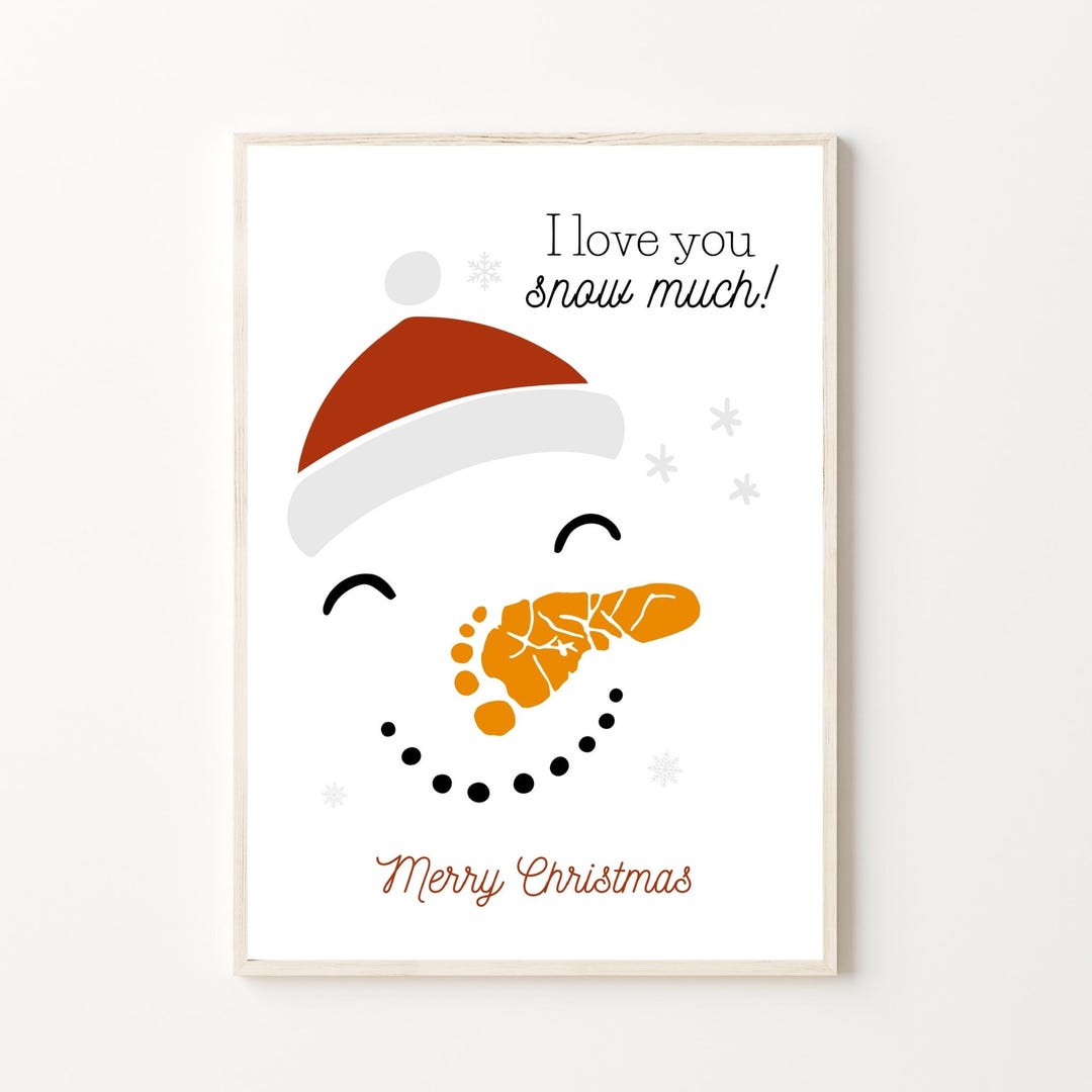 Christmas Snowman Handprint Art Printable | Xmas Gift From Kids, Craft ...