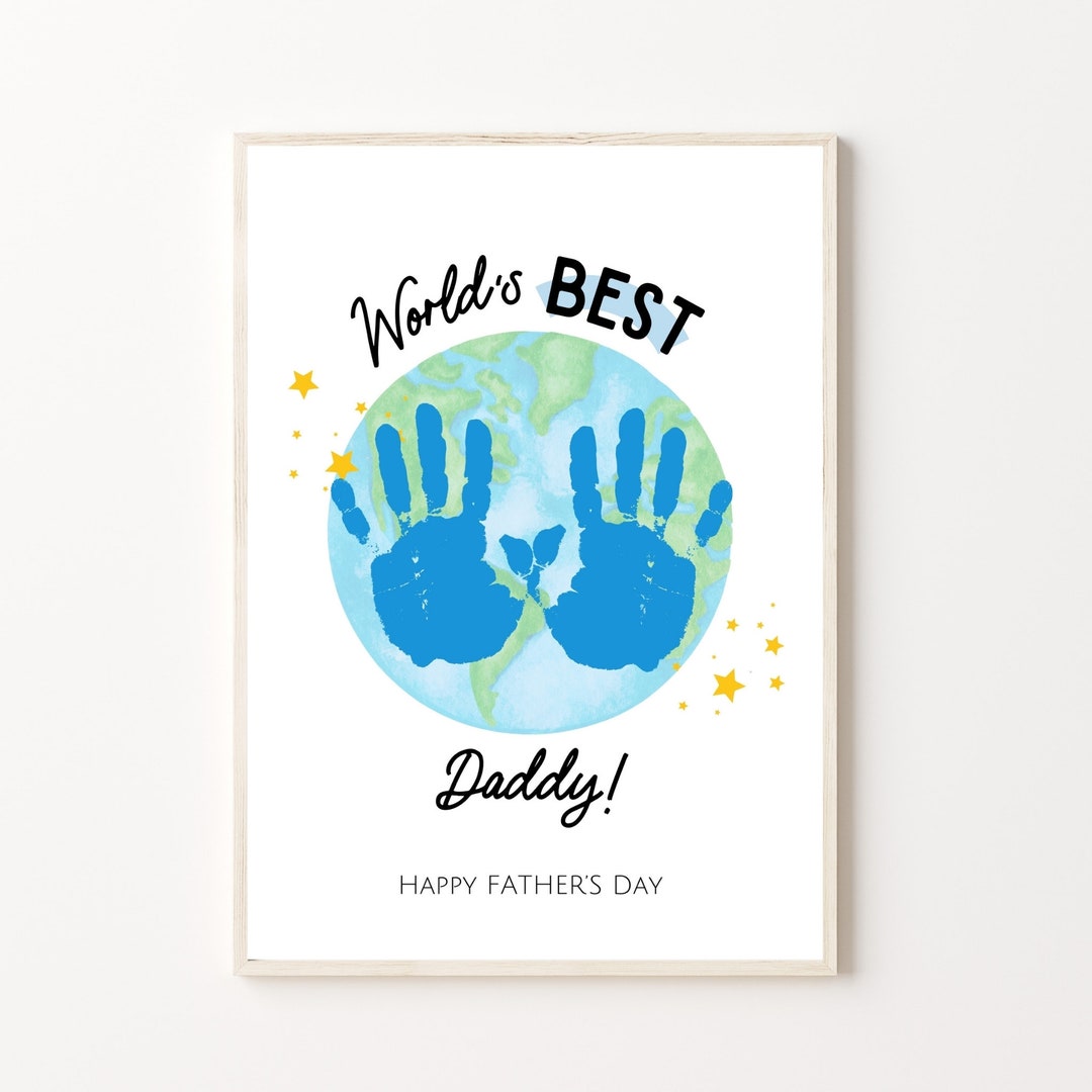 Father's Day Handprint Art Craft, PRINTABLE | Fathers Day Gift for Dad ...