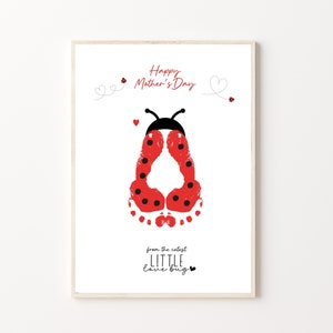 Mothers Day Love Bug Footprint Art Craft for Baby, Printable| Handprint ...