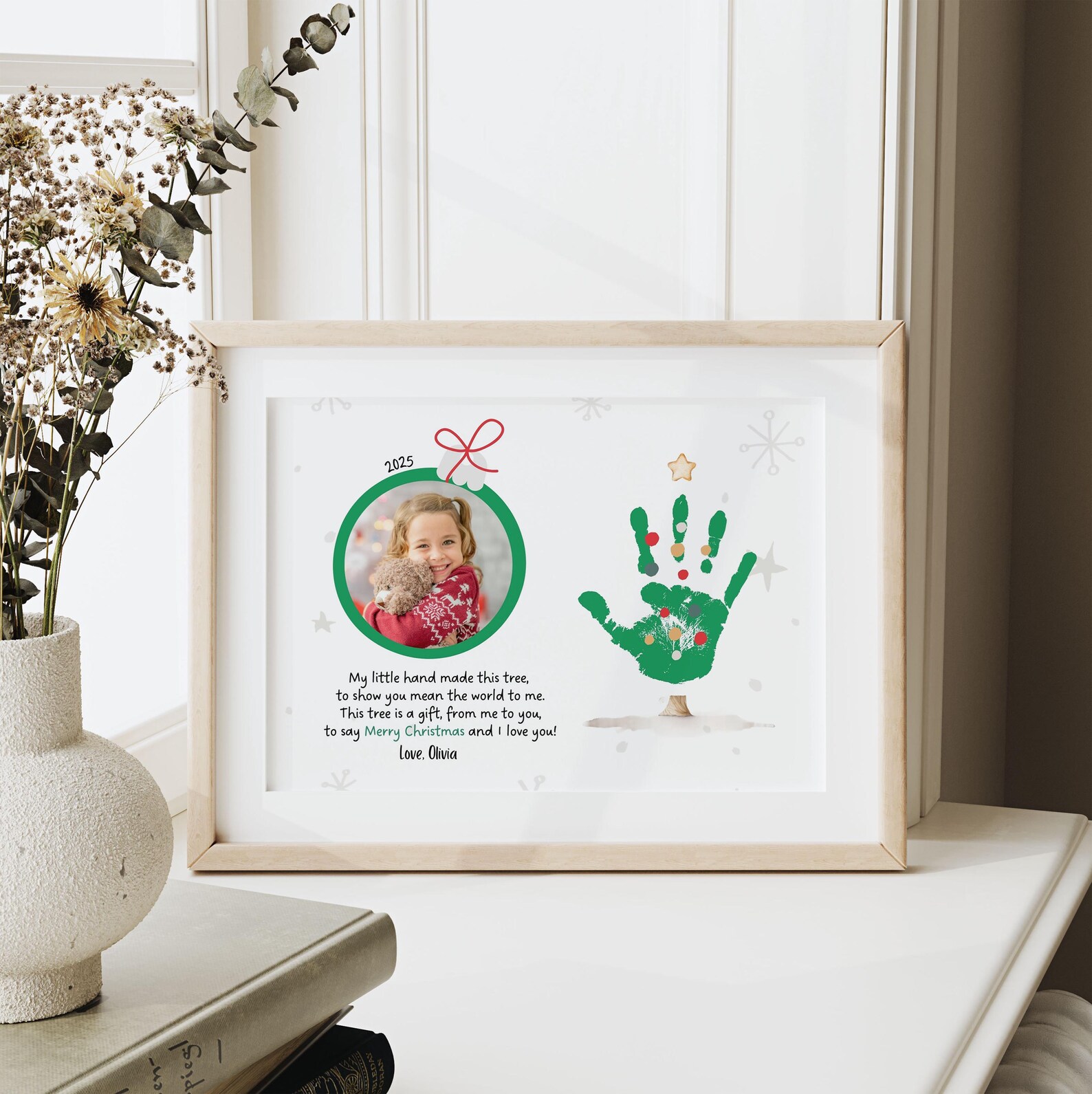 Christmas Handprint Craft Poem Template | Kids Handprint Art With Photo ...