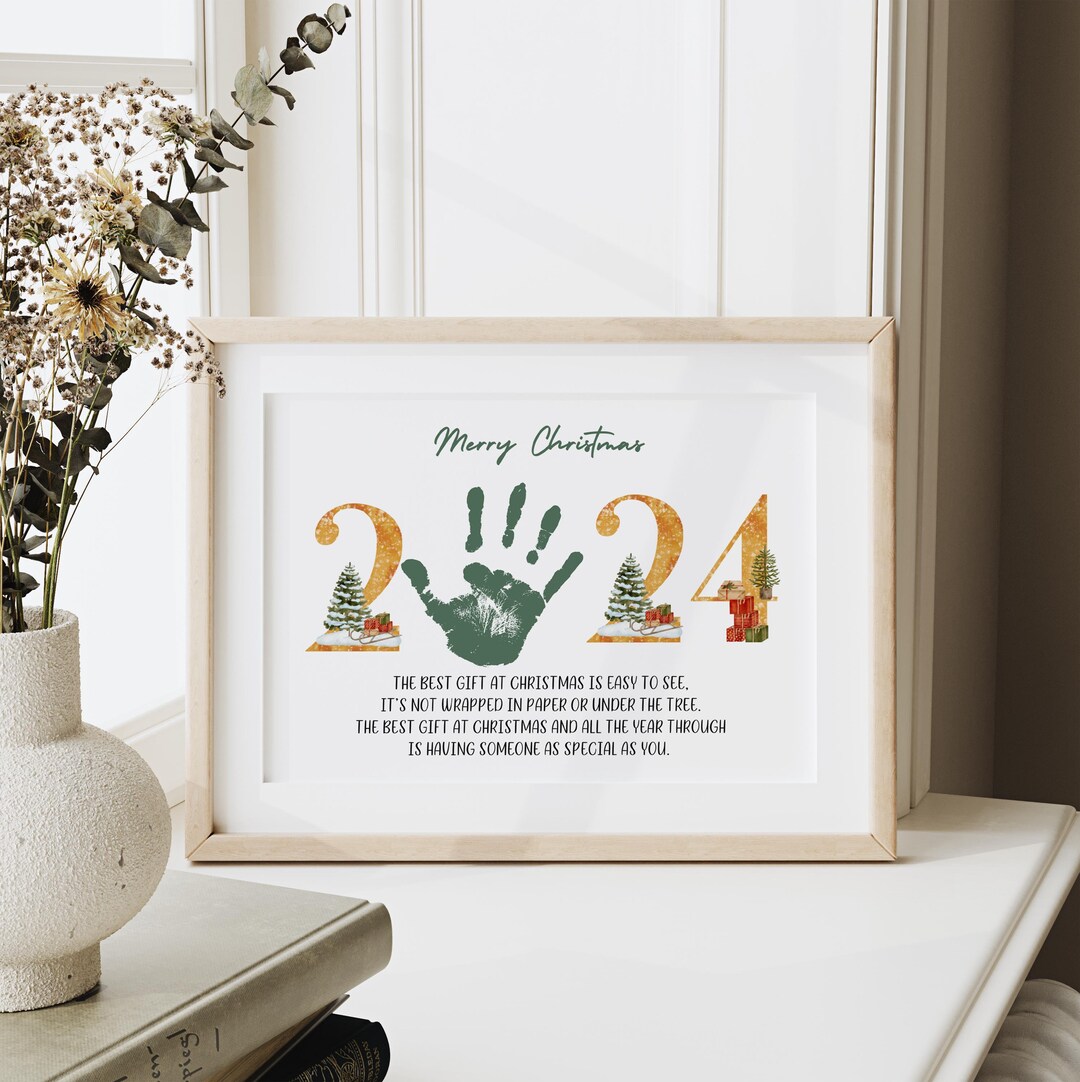 Christmas Handprint Art Craft, Printable, Holiday DIY Card Gift for ...
