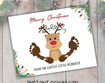 Christmas Handprint Art Craft, Printable, Holiday DIY Card Gift for ...