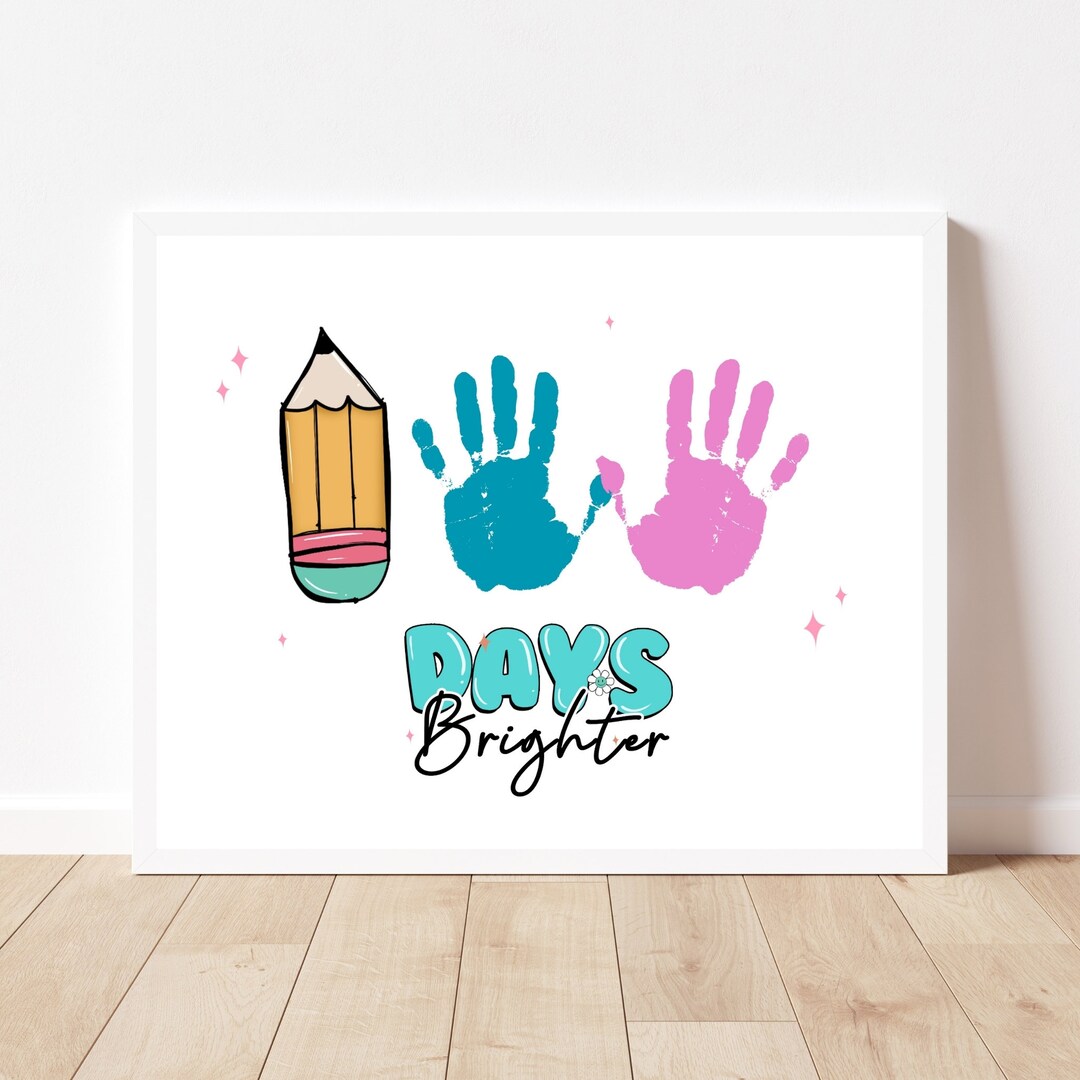 100 Days of School Handprint Craft Art, PRINTABLE 100 Days Activity ...