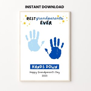 Grandparents Day Handprint Art Craft Printable Gift for - Etsy