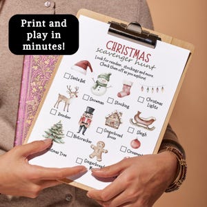 Printable Christmas Scavenger Hunt for Kids | Fun Christmas Party Game ...