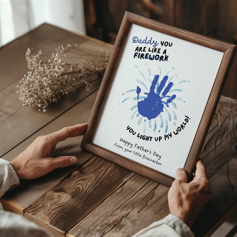 Father's Day Handprint Art Craft, PRINTABLE | Meaningful Gift for Dad ...