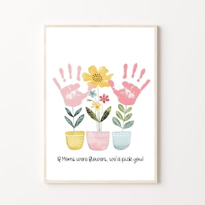 Mother's Day Flower Handprint Art, Printable | Handprint Craft, Gift ...
