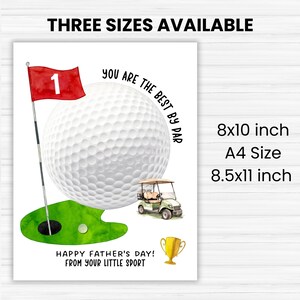 Fathers Day Golf Handprint Art Craft, PRINTABLE | Gift for Dad or ...