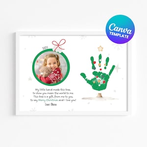Christmas Handprint Craft Poem Template | Kids Handprint Art With Photo ...