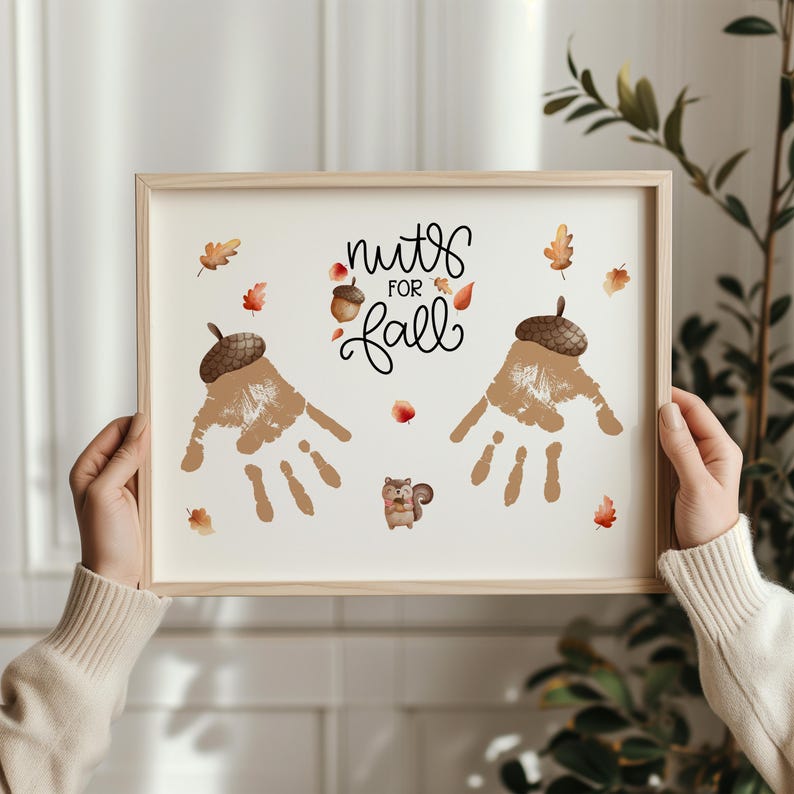 Fall Handprint Craft, Printable | Acorn Handprint Art, Autumn, Kids ...
