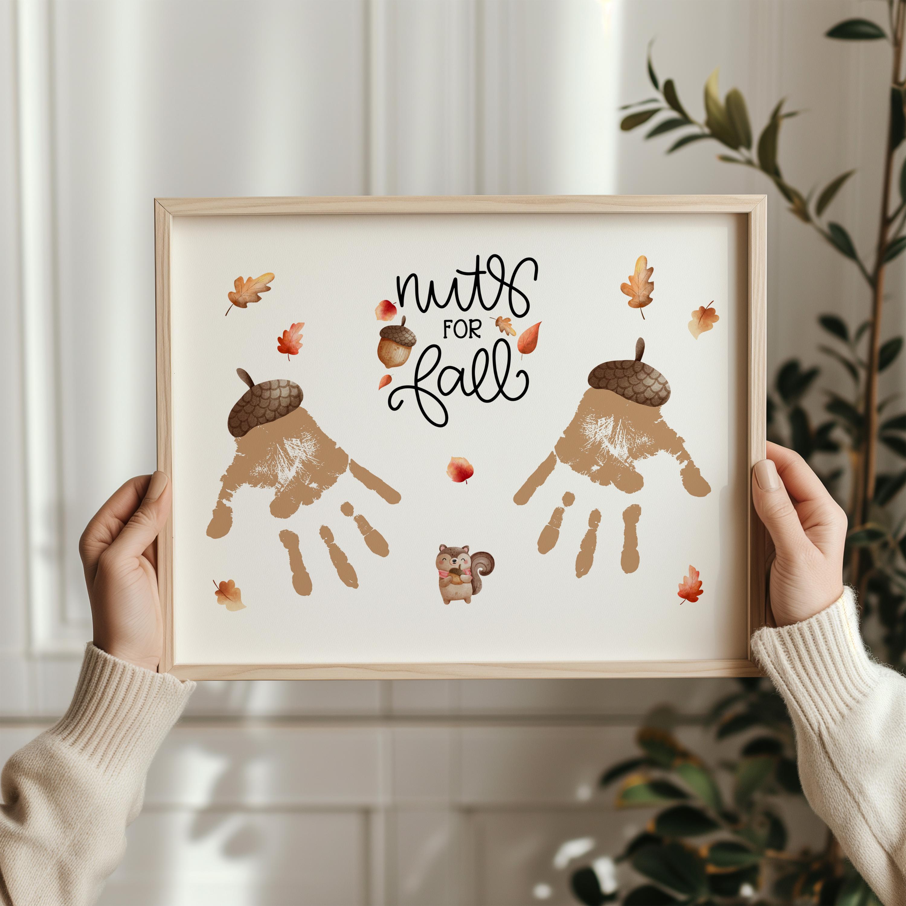 Fall Handprint Craft, Printable | Acorn Handprint Art, Autumn, Kids ...