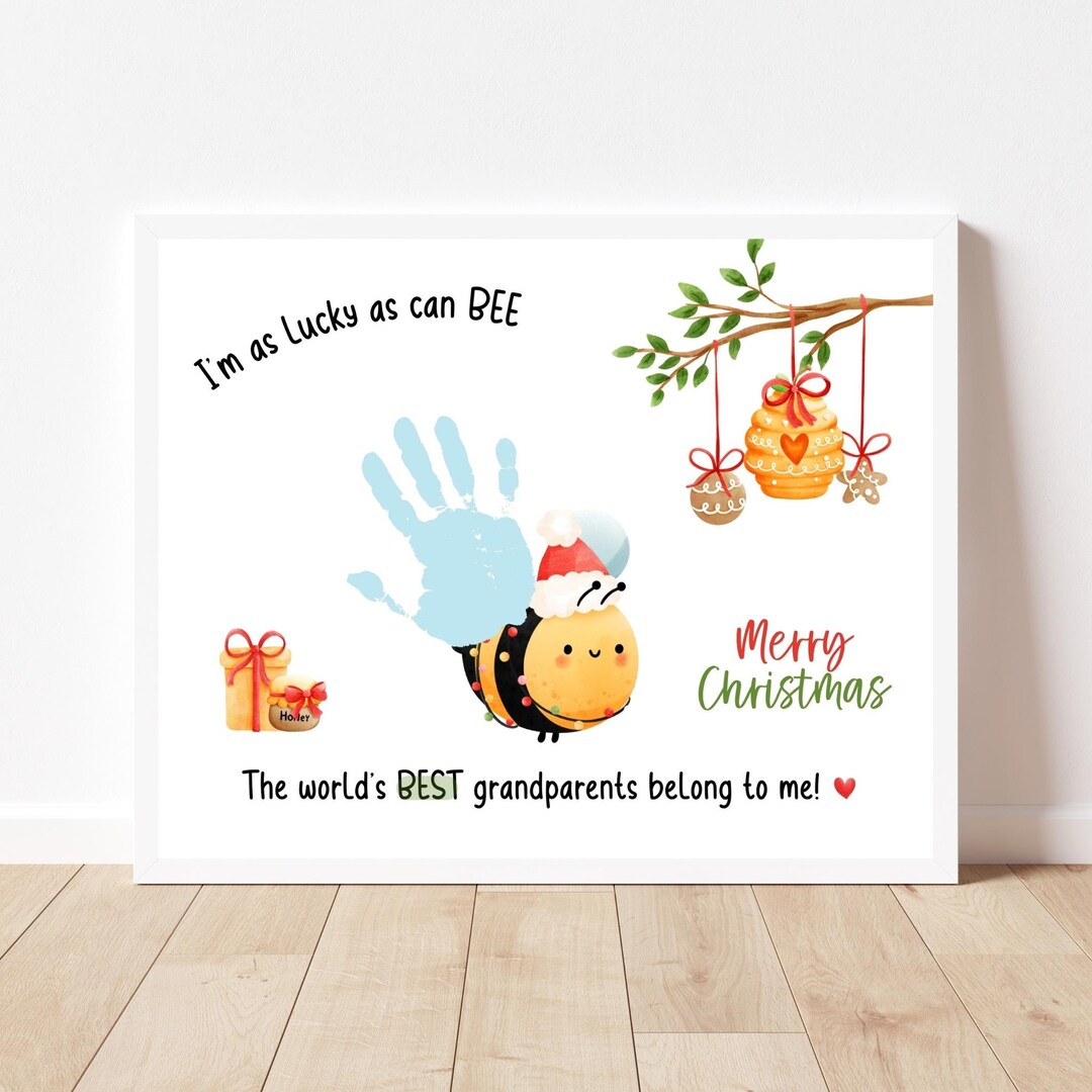 Christmas Handprint Art Craft, Printable, Gift for Grandparents From ...