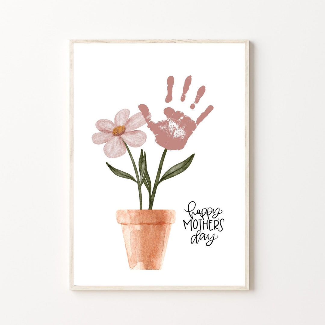 Mothers Day Handprint Art, Printable | Craft or Activity for Baby ...