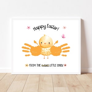 Easter Chick Handprint Art Craft, Printable | Kids Baby Toddler or ...