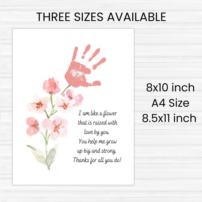 Flower Handprint Craft Art Printable Mothers Day Activity - Etsy
