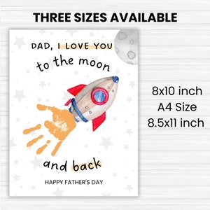 Fathers Day Handprint Art Craft, PRINTABLE | Gift for Dad From Kids ...