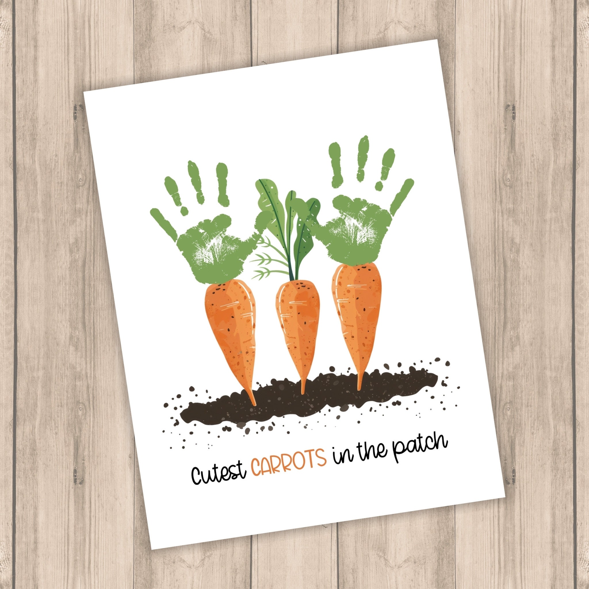 Easter Carrot Handprint Art Craft, Printable | Preschool or Daycare ...