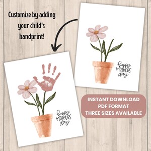 Mothers Day Handprint Art, Printable | Craft or Activity for Baby ...