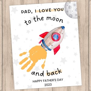 Fathers Day Handprint Art Craft, PRINTABLE Gift for Dad From Kids ...