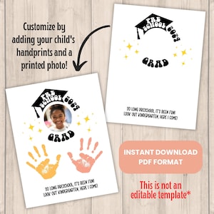 Preschool Graduation Handprint Art Craft, Printable | Last Day of ...