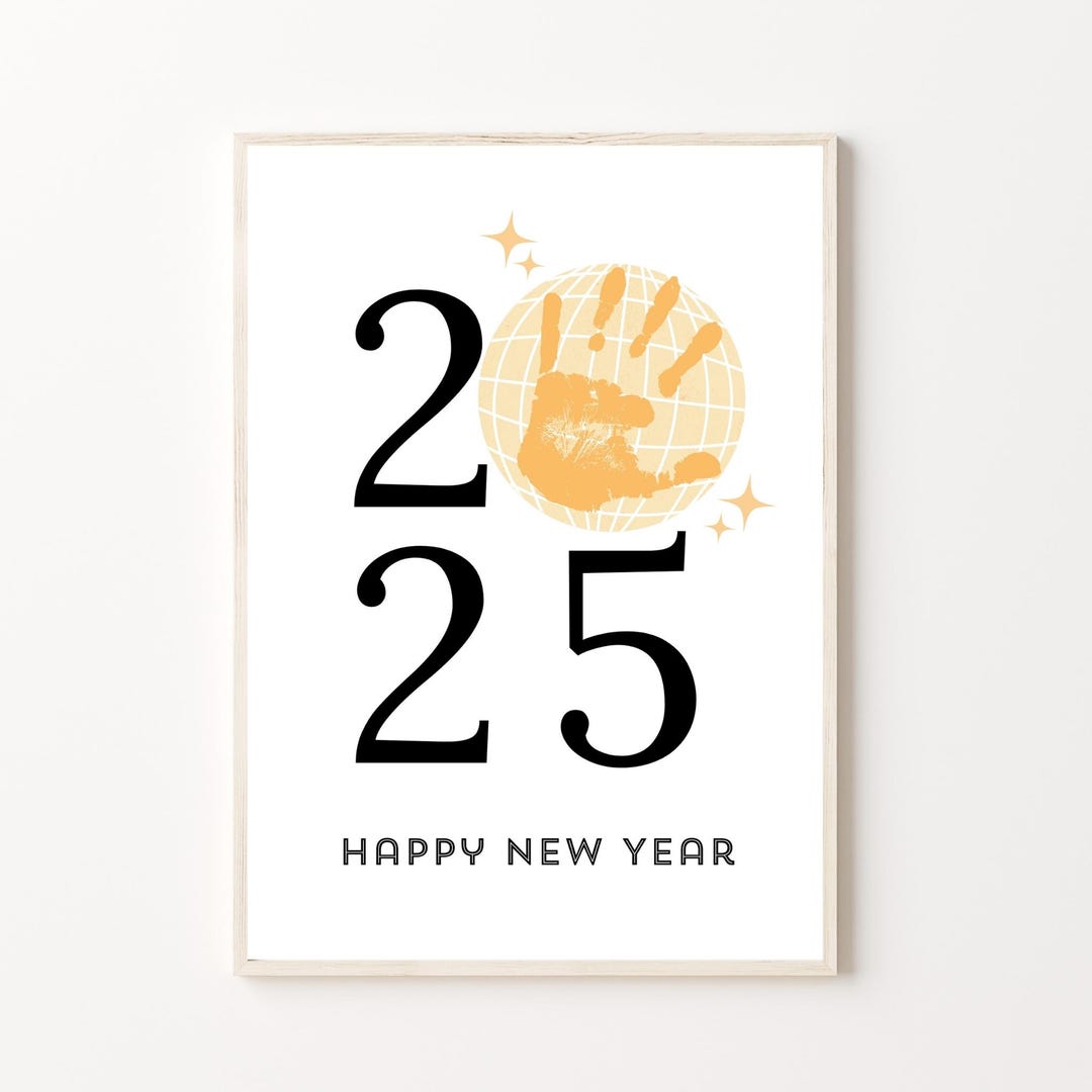 2025 New Years Handprint Art Poem, Printable New Years Eve Craft ...